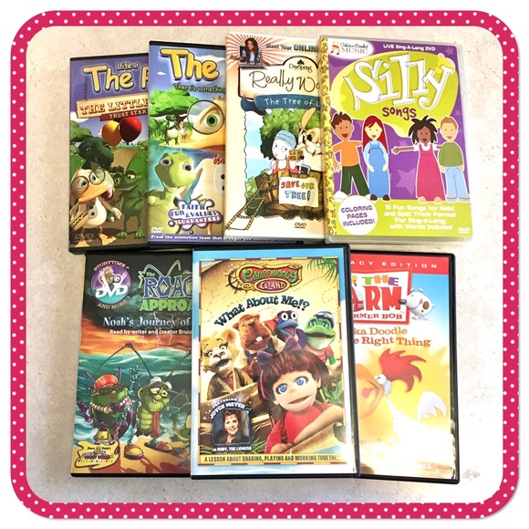 Other | Christian Dvds For Kids Bundle Of 7 Various Christian Dvds For ...